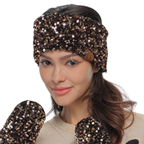 C.C | Accessories | Gold Sequin Head Wrap | Poshmark